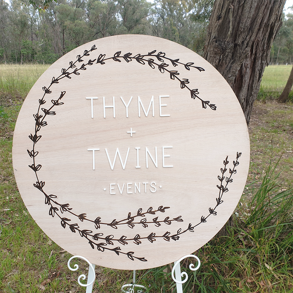 Large Signage Plywood Circle Shape | Black Orchid Designs ...