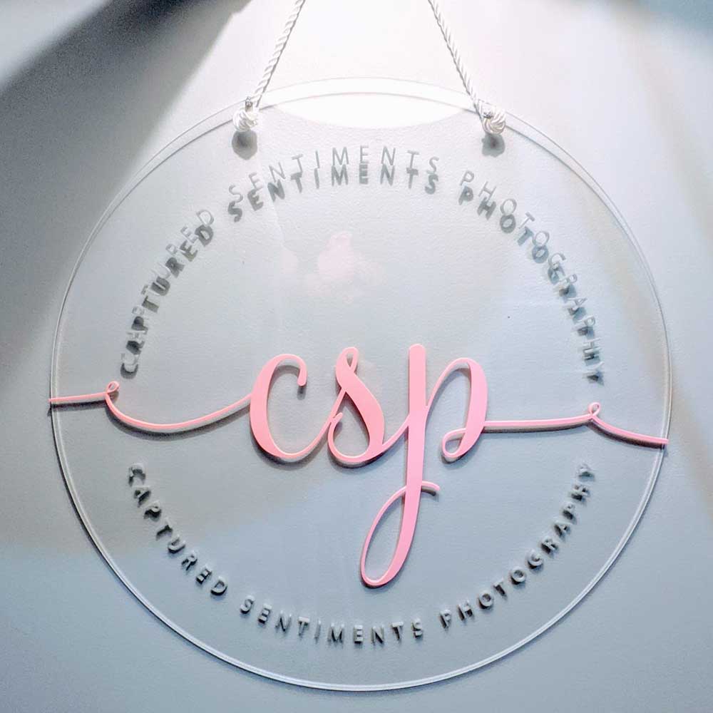 Business or Event Signage - Acrylic Circle – BlackOrchidDesigns