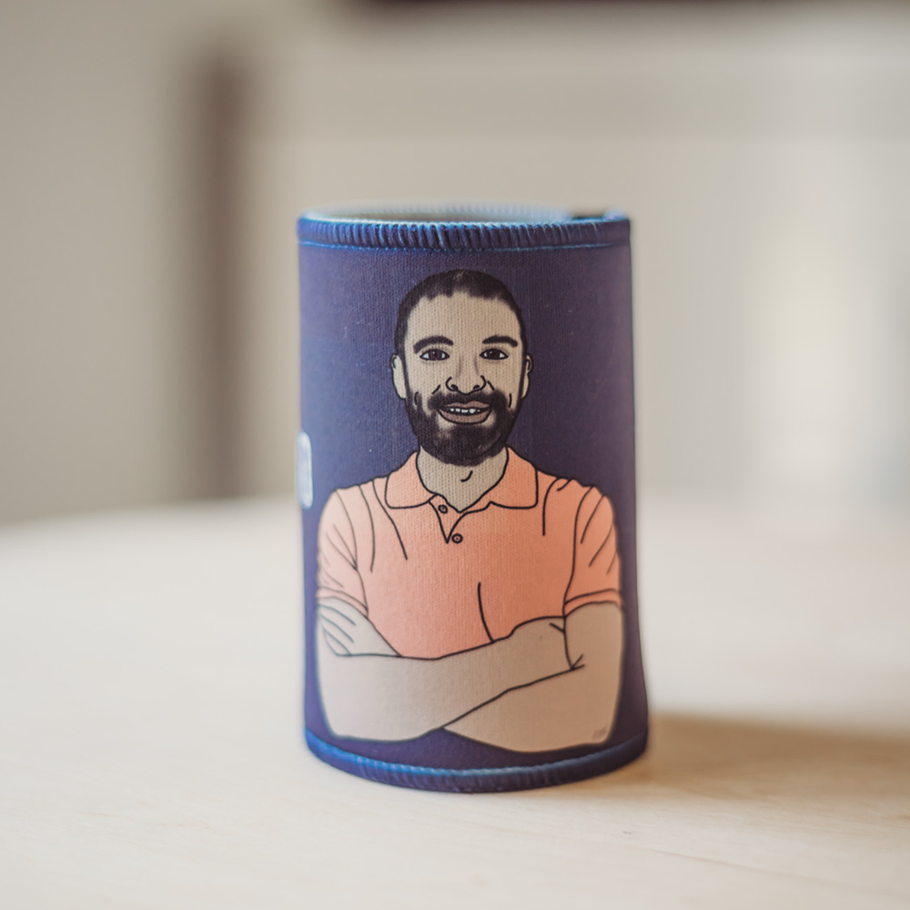 Personalised Stubby Holder | Caricature | Black Orchid Designs ...